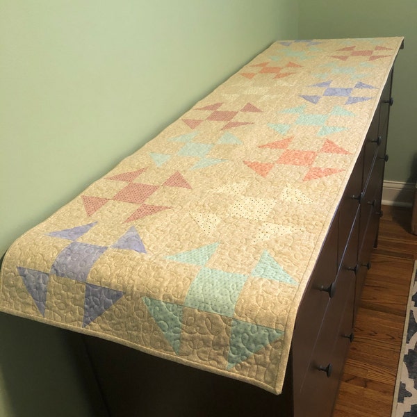 9 Patch Quilt in Bright Colors With a Cream Background - Irish Chain - Etsy