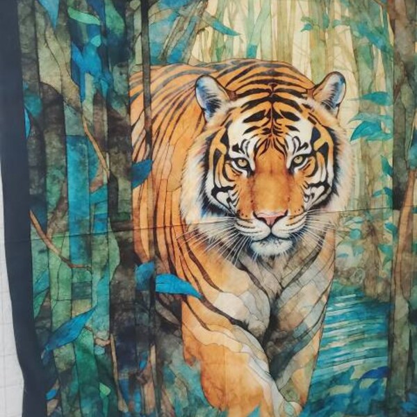 Cat Fabric - Endangered Siberian Tiger Panel David Textiles (ML-33252 ...