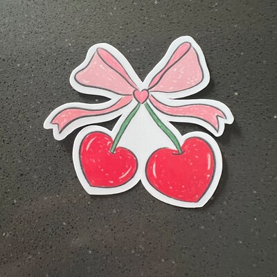 Coquette Vinyl Stickers Teddy Bear, Cherry Hearts, Bunny, Rabbit - Etsy