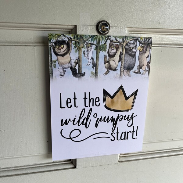 Where the Wild Things Are Sign, Birthday Party Sign, Room Decor, Wild ...