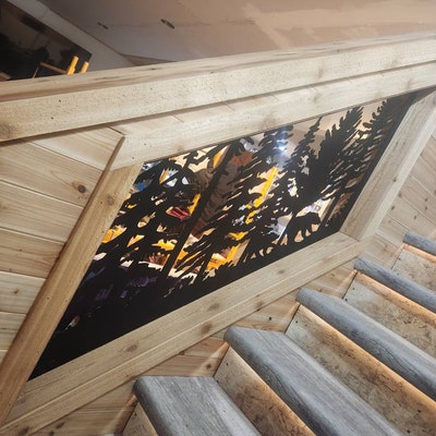 Decorative Rustic Metal Panel, Metal Panel Insert, Wildlife Scenery ...