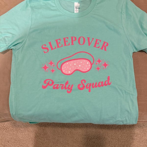 Coquette Style Sleepover Party Squad Shirt for Girls, Slumber Party ...