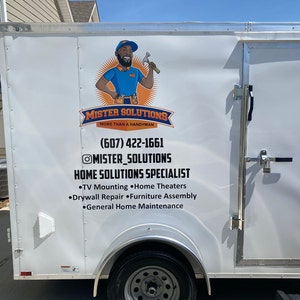 Custom Vinyl Trailer Decals Lettering, Enclosed Trailer Signs Graphics ...