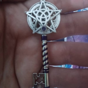 Pentacle Key Pendant / Wiccan Jewelry / Pagan Jewelry - Etsy