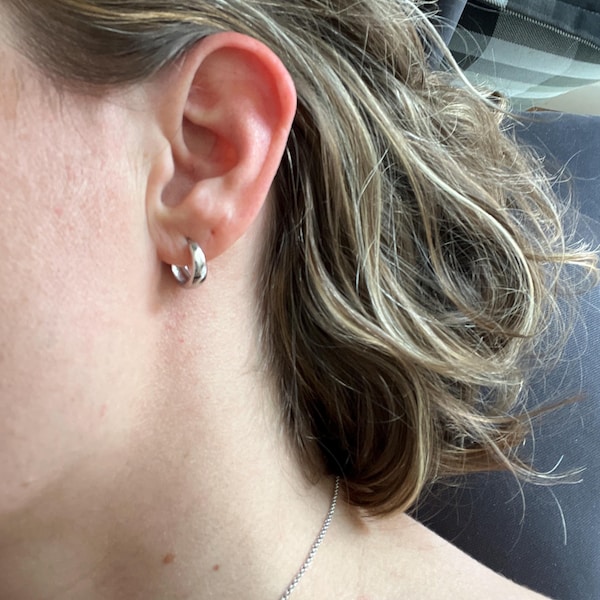 Pearl Earrings Stacking Set Sterling Silver | Natural Pearls Hoop Earrings and Small Pearl Studs ...