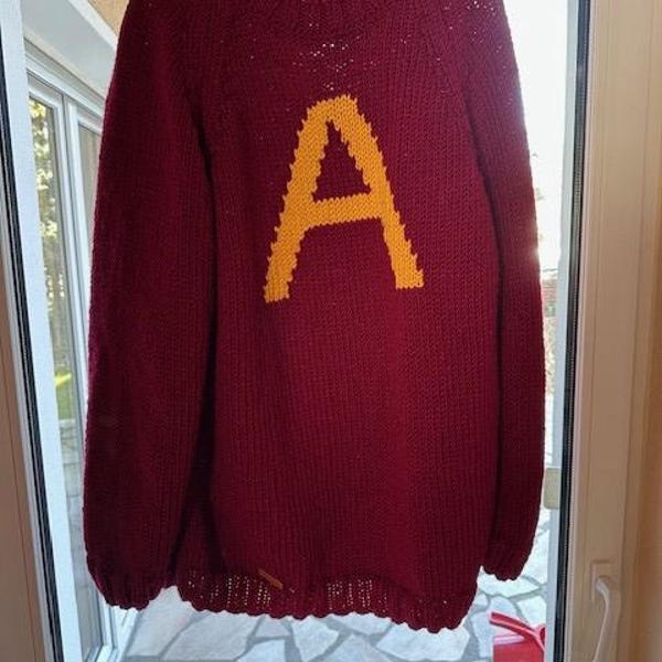 Monogram Weasley Jumper Letter Magic Gift Handmade Custom Wool Sweater ...