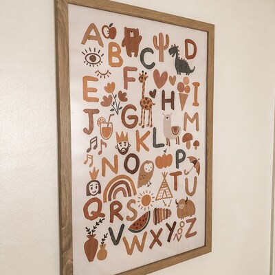ABC Poster Nursery Wall Art Alphabet Poster Nursery Decor Printable ...