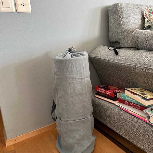 Linen Laundry Bag, Large Hanging Laundry Bag With Handle and Loops ...