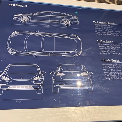 Tesla Model 3 Poster Print BLUEPRINT Patent Print Car Prints Tesla ...