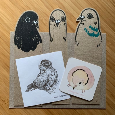 Art Print pigeon Stack 4x6 Pigeon Dove Cute - Etsy