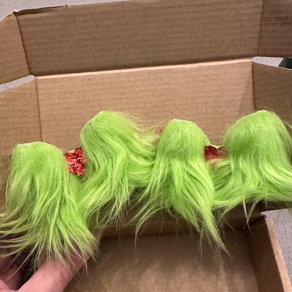 Grinch Hair Bow, Grinch Bow, Grinch Costume Accessory, Grinch Fur Bow ...