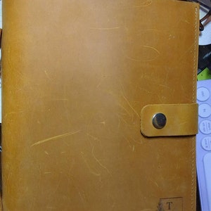 A5 A4 Leather Binder Personalized, Distressed Leather Binder Cover ...