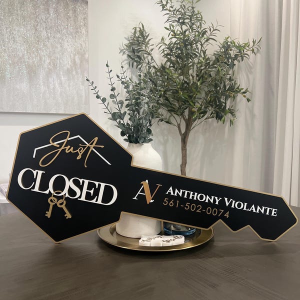Closed Sign, Sold Wooden, Closing Gift Real Estate Agent Broker ...