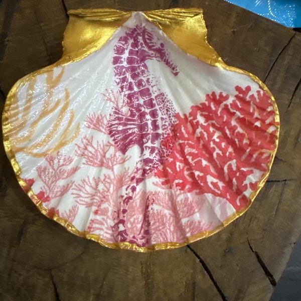 Trio of Hand Decorated Oyster Shell Tree Decorations Pretty Fairies ...