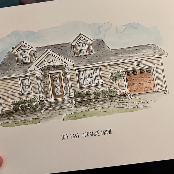 Custom House Hand-drawn Sketch 8x10 Pen Ink Drawing Doodle Bar Home ...