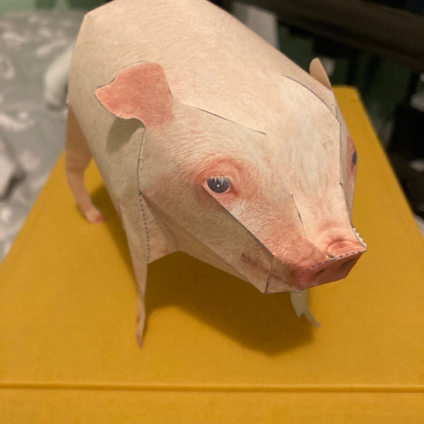 DOMESTIC PIG 3D Papercraft / Animals Papercraft / Printable DIY ...