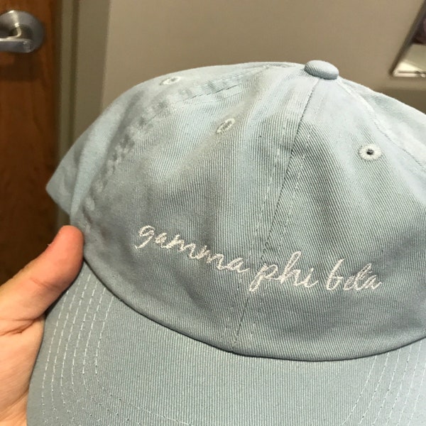 Chi Omega Cursive Baseball Hat - Embroidered Baseball Cap // Sorority ...