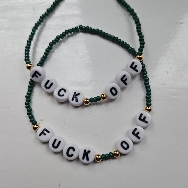 Custom/personalised Subversive/rude/funny Beaded Bracelets - Etsy