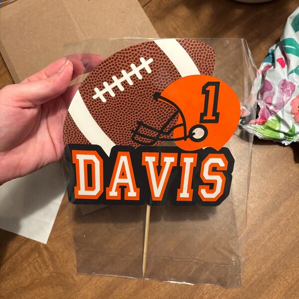 Football Birthday Cake Topper - Etsy