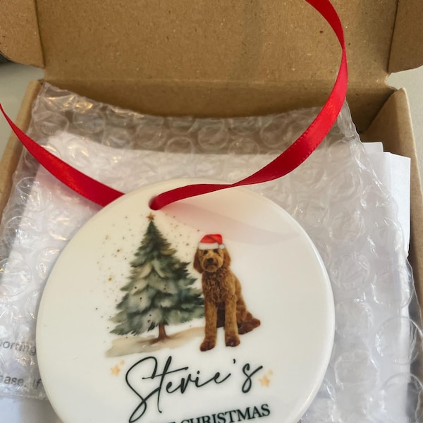 Personalised Dogs First Christmas Bauble, Puppy's 1st Xmas Tree ...