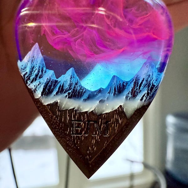 Wolf Pendant Wolf Accessory Resin Necklace Personalized Pendant Wood ...