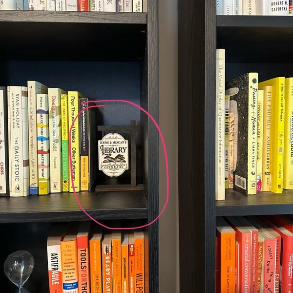 Personalized Book Nook Sign Library, Mini Wooden, With Ladder, Library ...