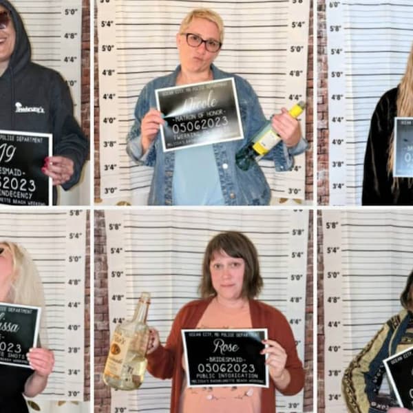 Bachelorette Party Mugshot Signs. Customized With Your Girls ...