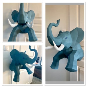 3D Papercraft Elephant, DIY Paper Craft Model, Art Project Ideas ...