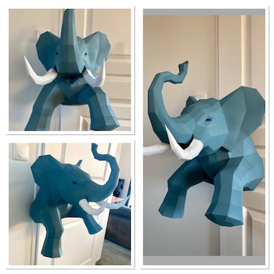 3D Papercraft Elephant, DIY Paper Craft Model, Art Project Ideas ...
