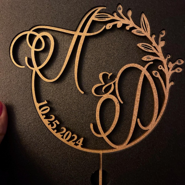 Custom Initial Wedding Cake Toppers, Gold Cake Topper for Wedding ...