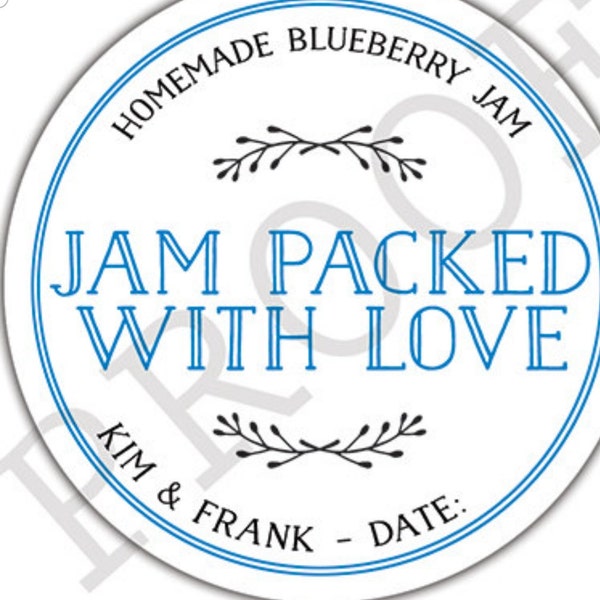 Custom Jam Packed With Love Stickers, Vintage Homemade Jam Round ...