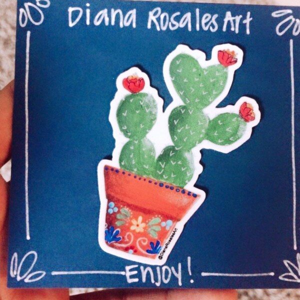Cactus Sticker | Nopal Sticker| Plant Sticker| Waterproof Vinyl Sticker ...