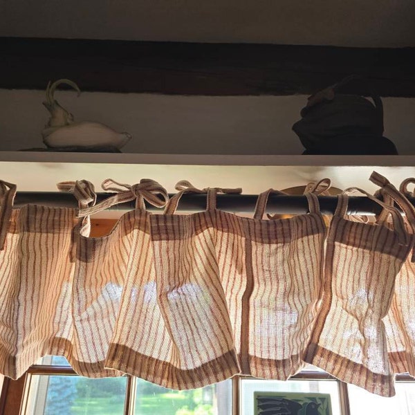Boho Vertical Stripe Gauze Linen Curtain, Bohemian Gauze Custom Sizes ...