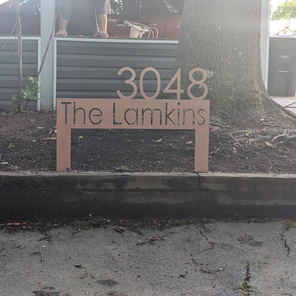 Modern House Number Yard Sign | Metal House Numbers With Street Name ...