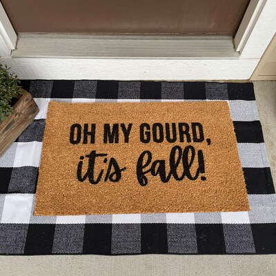 Oh My Gourd It's Fall Doormat, Pumpkin, Fall Decor, Personalized ...