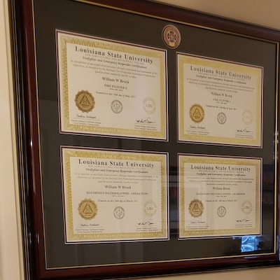 Four Certificate Frame Degree Framing Holds 4 Diploma Quadruple Documents Framing Professional ...