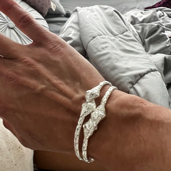 West Indian Bangle Conch Lambi Shell With Calypso Pattern Handmade .925 ...