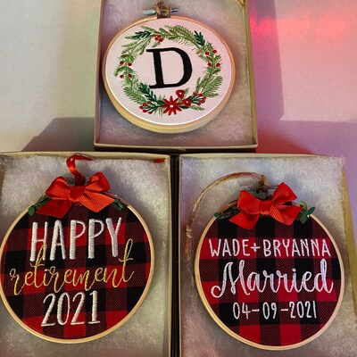 Happy Retirement Christmas Hoop Ornament Retirement Gift - Etsy