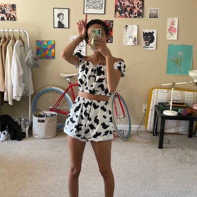 Handmade Cow Print Two Piece Set - Etsy