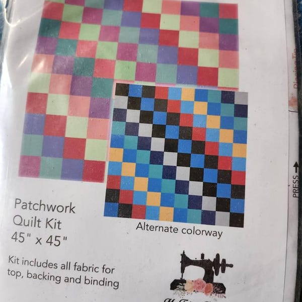 Ten Squared Quilt Pattern and Precut Fabric With Binding and Backing ...