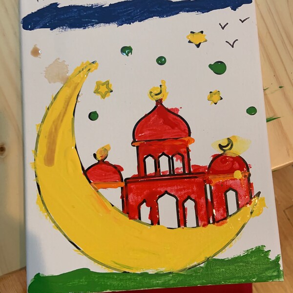 Eid Mubarak Coloring Card With Crayons - Etsy