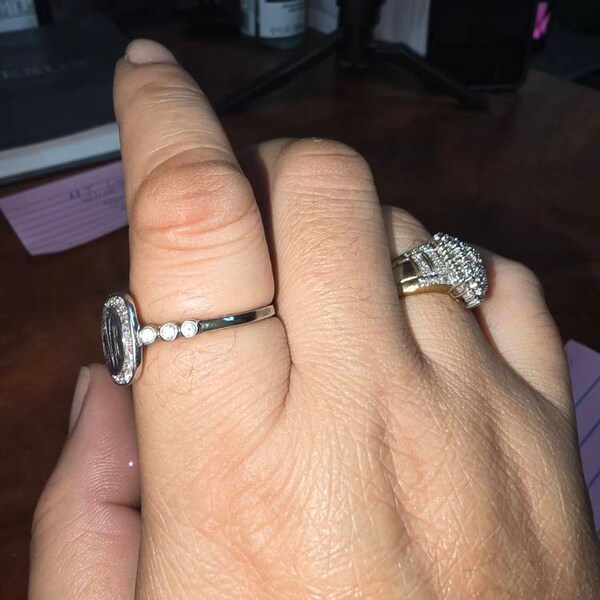 Sterling Silver Monogram Stackable Ring, Sterling Silver Stackable Rings, Sterling Silver Mahy ...
