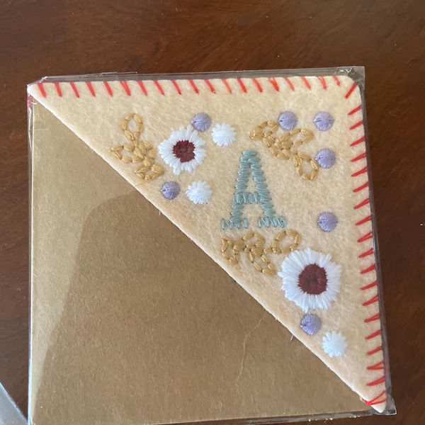 Personalized Hand Embroidered Corner Bookmarks, Felt Triangle Page ...