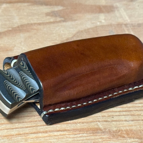 Vertical and Horizontal Leather Sheath for Buck 110 Folding Hunter ...