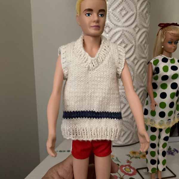 Vintage Dolls Clothes Knitting Pattern -for Ken Doll / Action Man / 3 ...