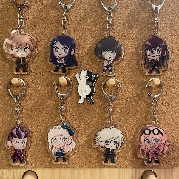 DR 1 Keychains Leon Kirigiri Celeste Ludenburg Byakuya Togami Sakura ...