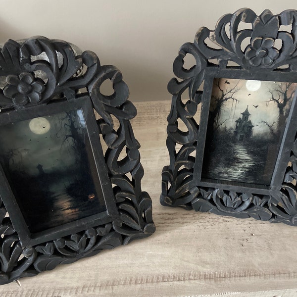 PRINTABLE Halloween Vintage Print, Haunted House Wall Art, Dark ...