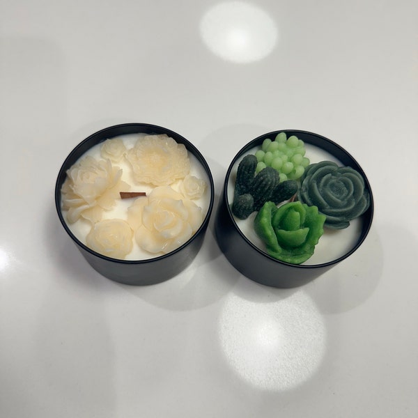 Flower Garden Candle | Crackling Wooden Wick | Custom Scented Candle | Hand-made | All-natural ...