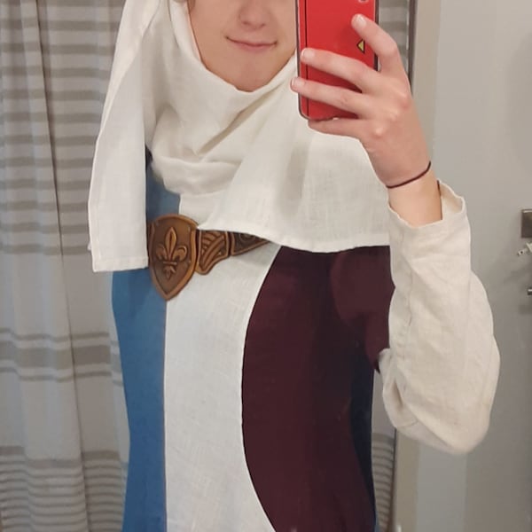 Two Colour Linen Medieval 14th Century Women's Over Coat Surcoat - Etsy