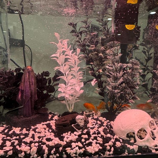 Large Snake Aquarium Decoration. Silver Blue With Green Artificial ...